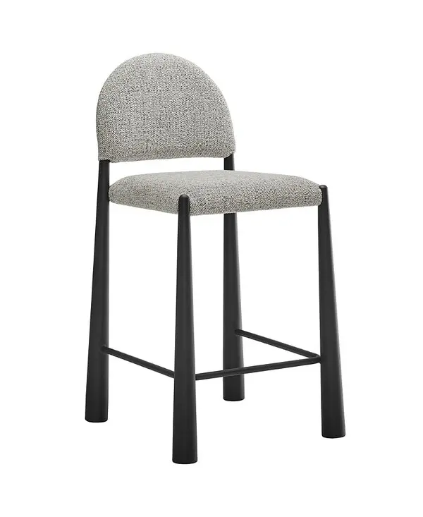 MODWAY Hayley Upholstered Fabric Counter Stool - Black Camel