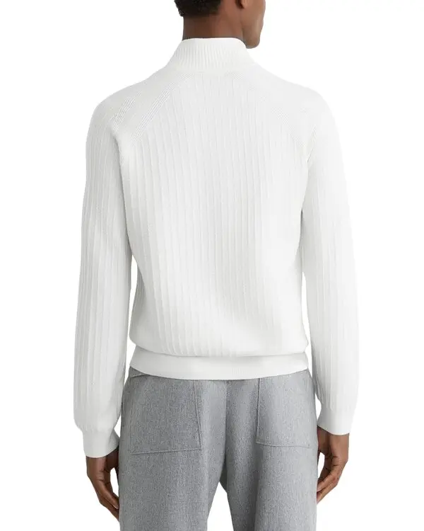 REISS Aldershot Textured Half-zip Jumper - White