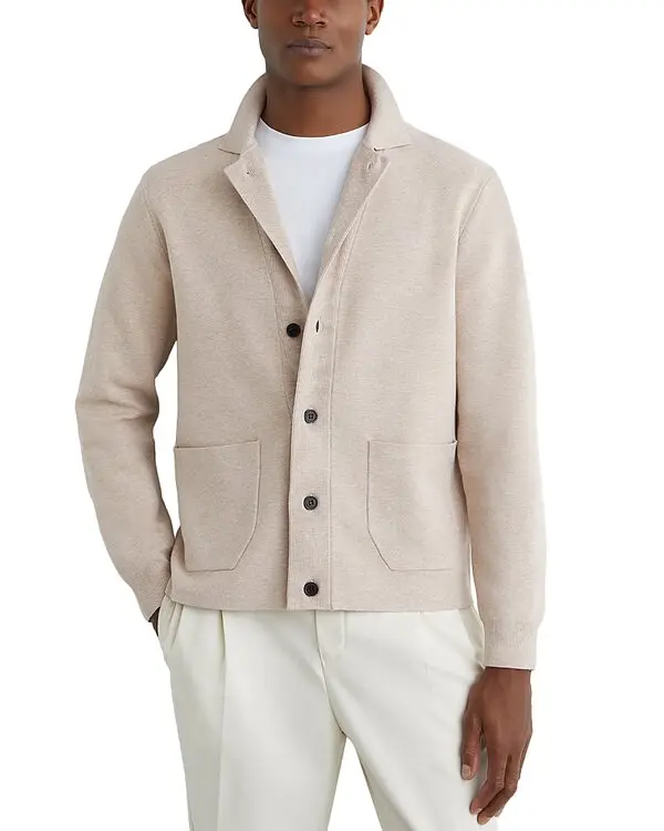 REISS Plaza Long Sleeve Ribbed Cardigan