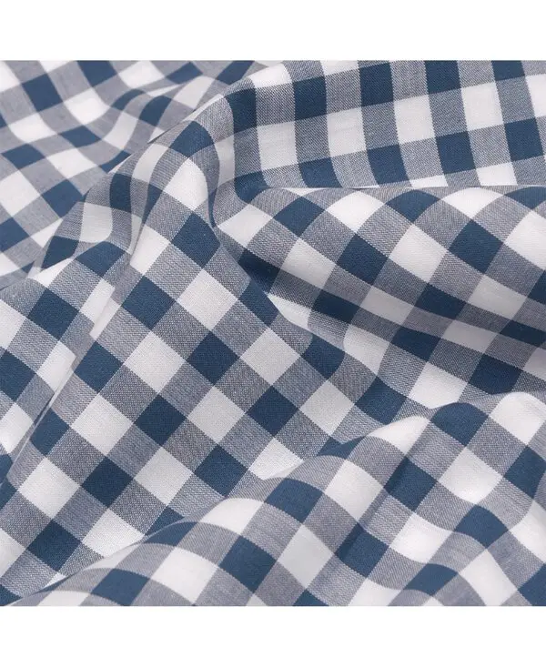 PIGLET IN BED Small Gingham Check Pillowcase Pair, Standard - Indigo