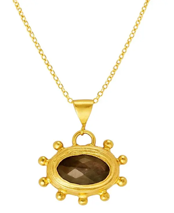 OTTOMAN HANDS Zand Labradorite Pendant Necklace - Brown