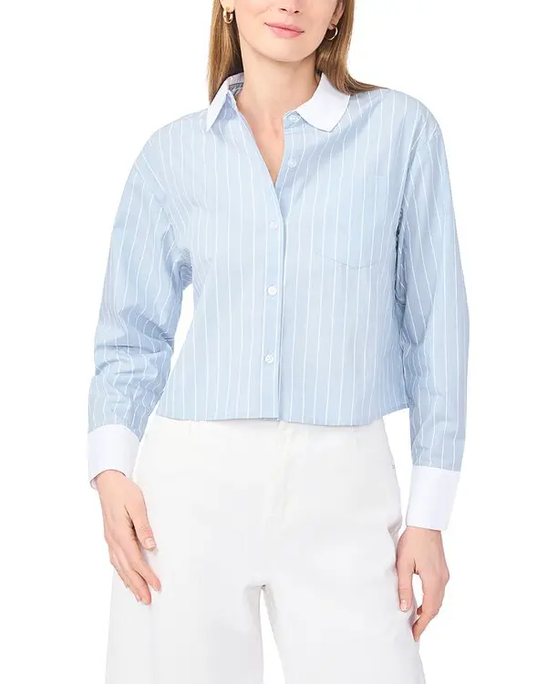 1.State Collared Long Sleeve Top