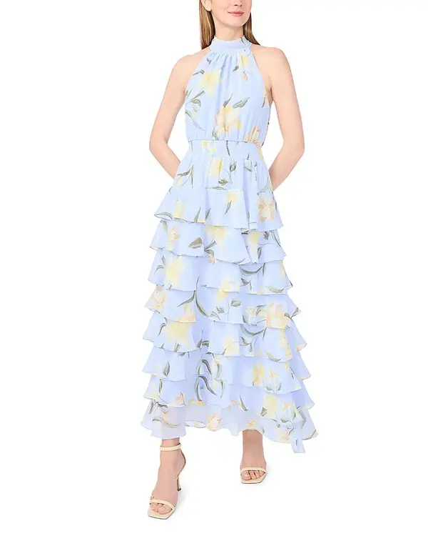 1.State Tiered Maxi Dress - Wind Surf