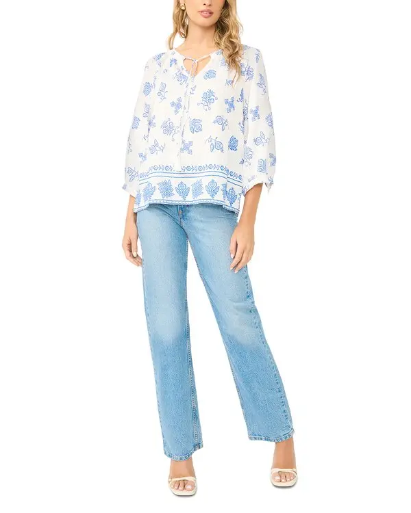 Vince Camuto Tie Neck Peasant Sleeve Blouse