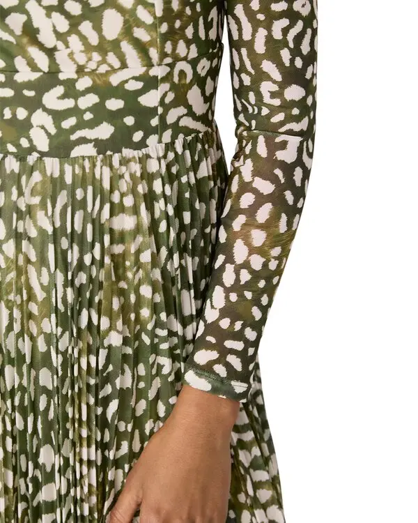 Whistles Animal Print Mesh Dress