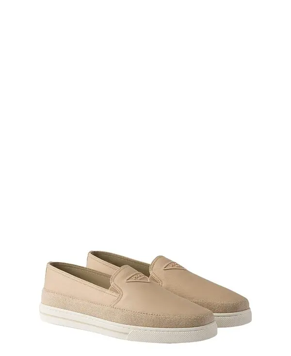 Prada Cotton Canvas Slip-on Loafers