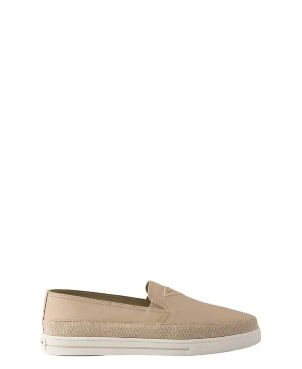 Prada Cotton Canvas Slip-on Loafers