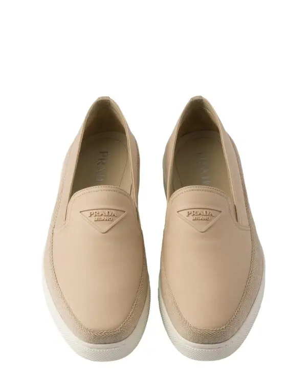 Prada Cotton Canvas Slip-on Loafers