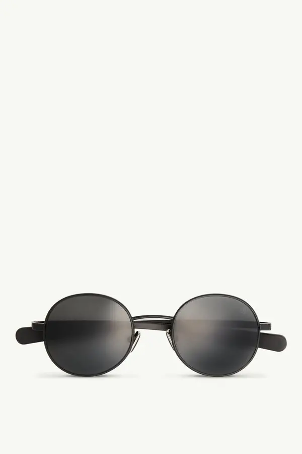 Moncler Centro Round Frame Sunglasses - Black