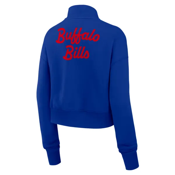Nike Buffalo Bills Phoenix Nfl Cropped 1/4-zip Crew - Blue