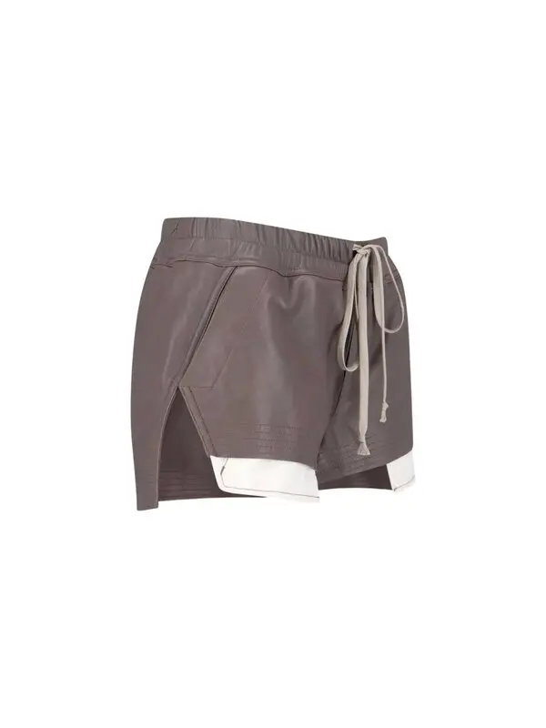 Rick Owens Macassar Waxy Leather Shorts - Brown