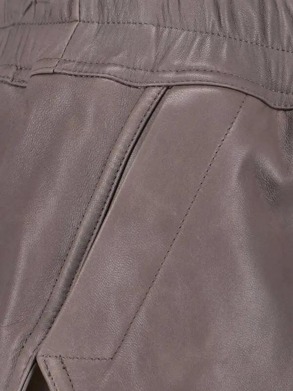 Rick Owens Macassar Waxy Leather Shorts - Brown