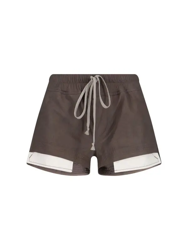 Rick Owens Macassar Waxy Leather Shorts - Brown