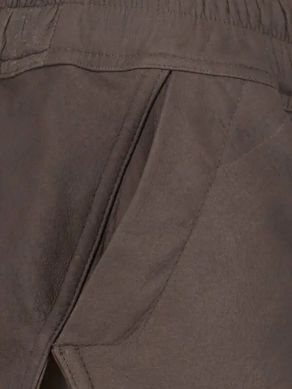 Rick Owens Macassar Waxy Leather Shorts - Brown