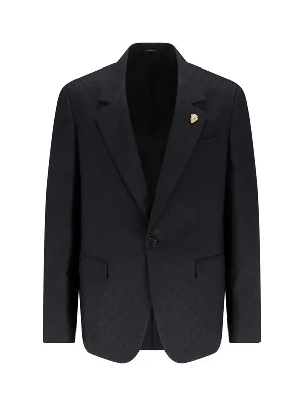Gucci Single-breasted Wool Blend Blazer "gg