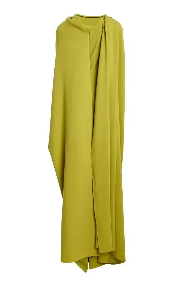 Oscar De La Renta Draped Georgette Caftan Gown