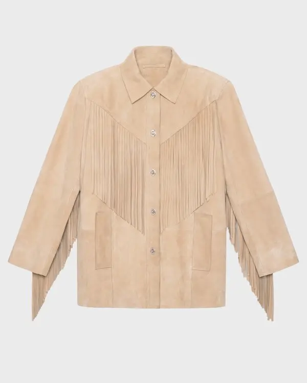 STAND STUDIO Jacket Estee Fringe - Sand