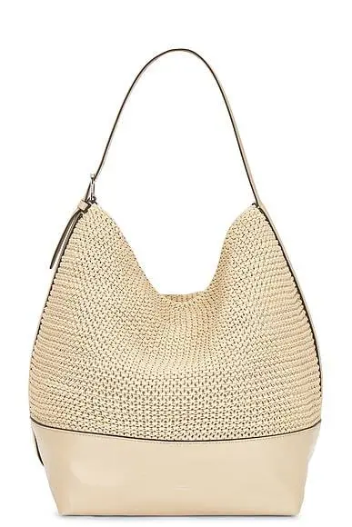 TOTEME Belted Woven Leather Tote Bag - Fawn
