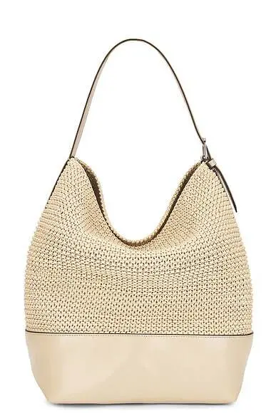TOTEME Belted Woven Leather Tote Bag - Fawn