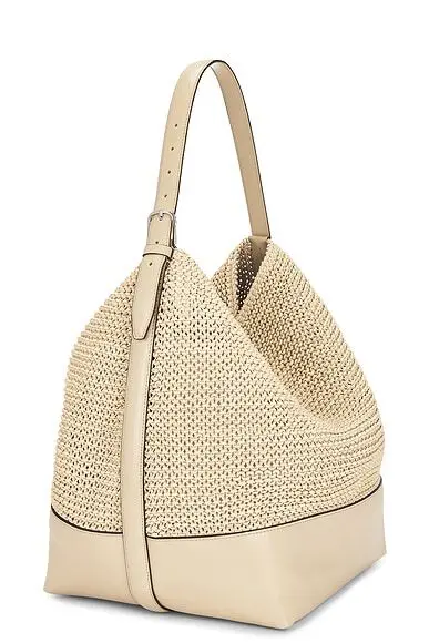 TOTEME Belted Woven Leather Tote Bag - Fawn