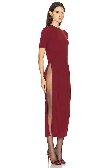 Saint Laurent Short Sleeve Maxi Dress