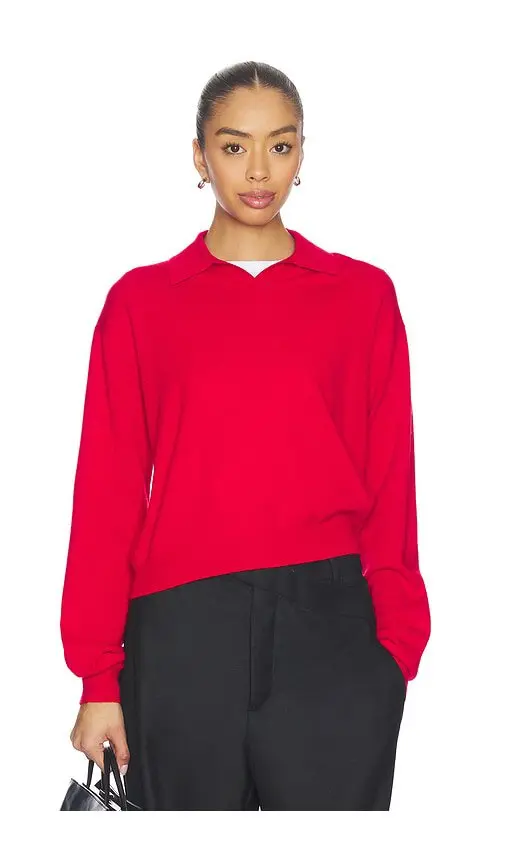EAVES Whinifred Knit Polo - Red