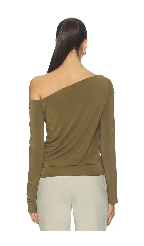 EAVES Jayne Off Shoulder Top In Olive
