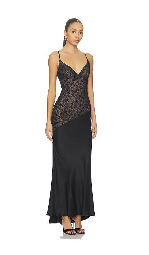 Bardot Aralia Lace Satin Maxi Dress