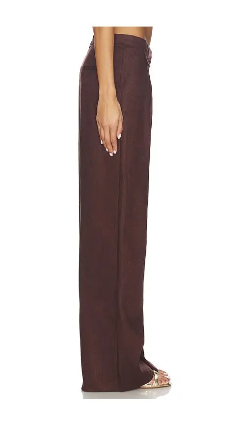 Bardot Geordy Hipster Linen Pant - Chocolate