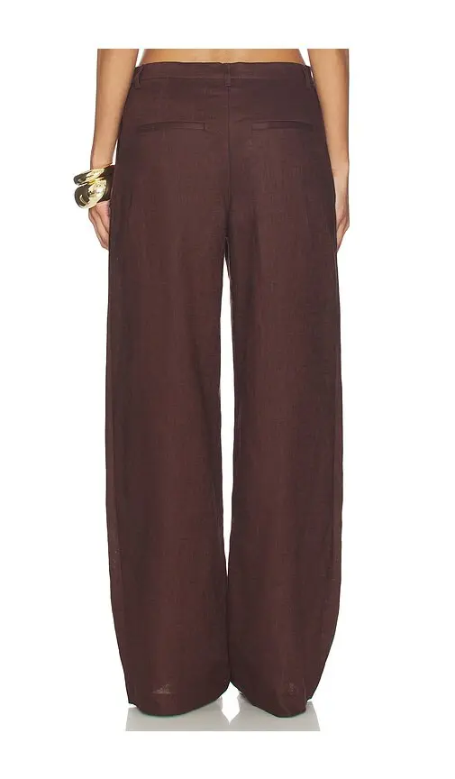 Bardot Geordy Hipster Linen Pant - Chocolate