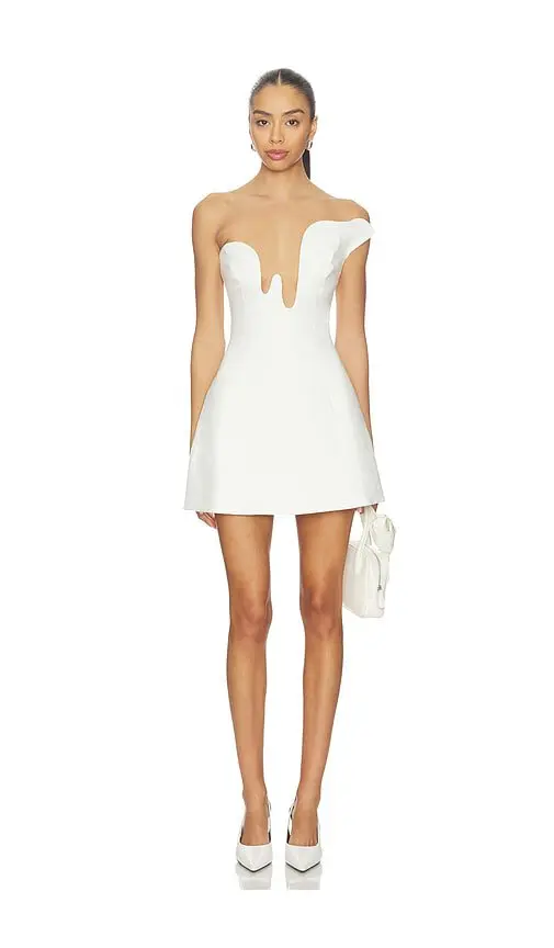 Bardot Rosalyn Hourglass Mini Dress In White - Orchid White
