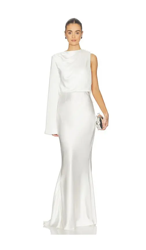 Misha Collection The Mantello Satin Dress - Ivory