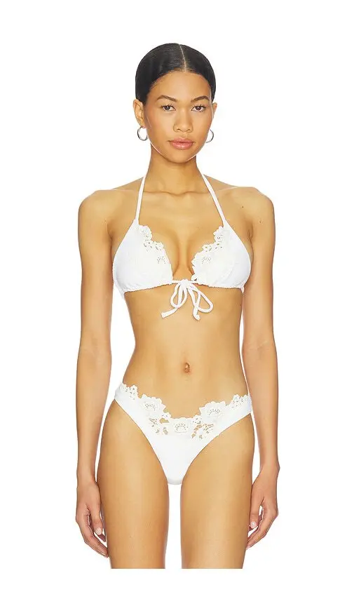 For Love & Lemons Lelani Bikini Top - White