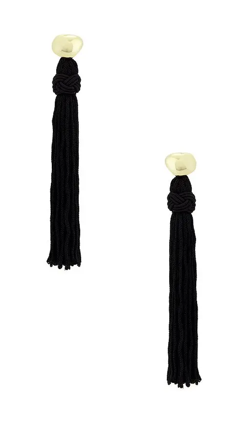 Shashi Maxine Earring In Black - Black & Silver