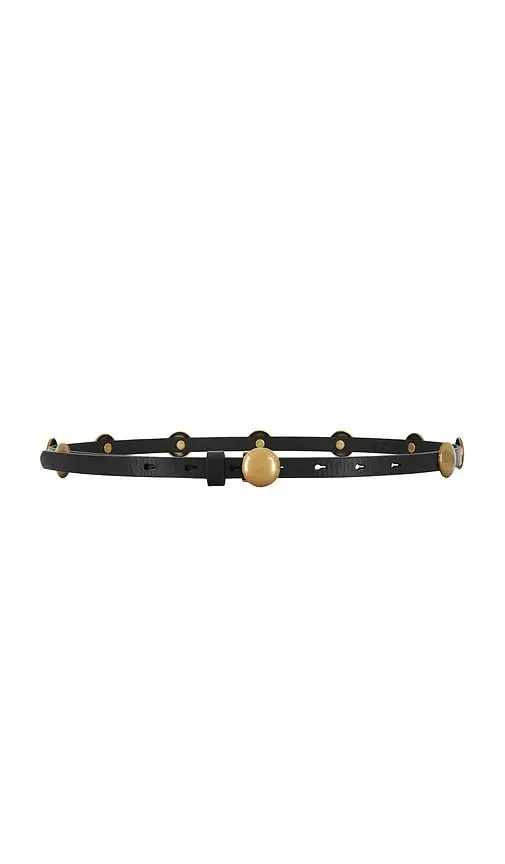 Madewell Skinny Studded Belt In Black,metallic Bronze - True Black