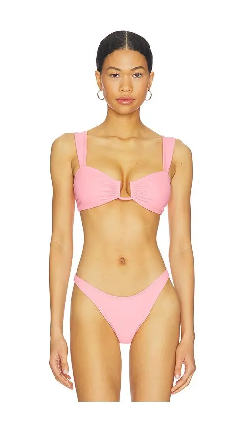 AWAY THAT DAY Cannes Bikini Top In Pink - Ice Pink