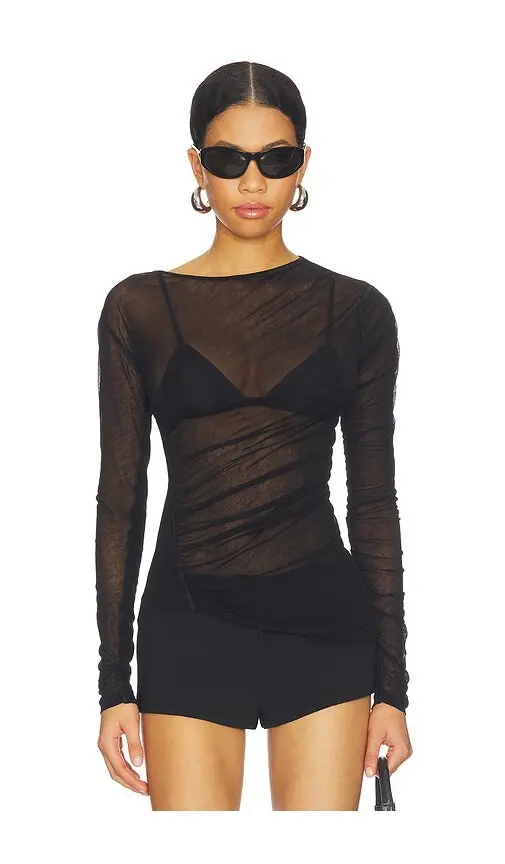 Helmut Lang Seamed Wind Top - Black