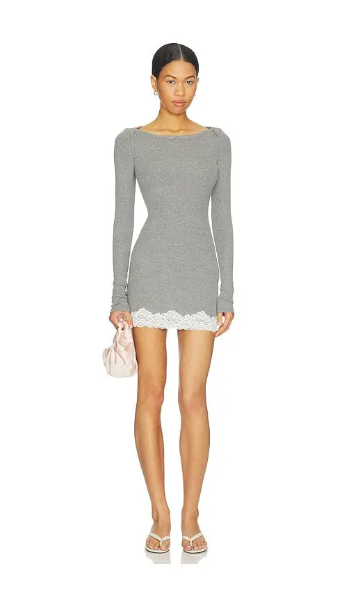 LOVERS AND FRIENDS Melow Mini Dress In Grey - Heather Grey