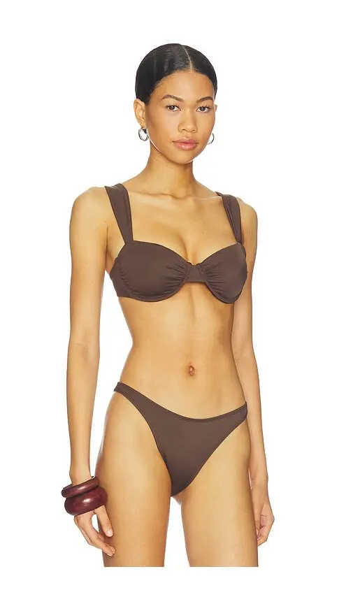 AWAY THAT DAY Isla Del Sol Bikini Top In Brown