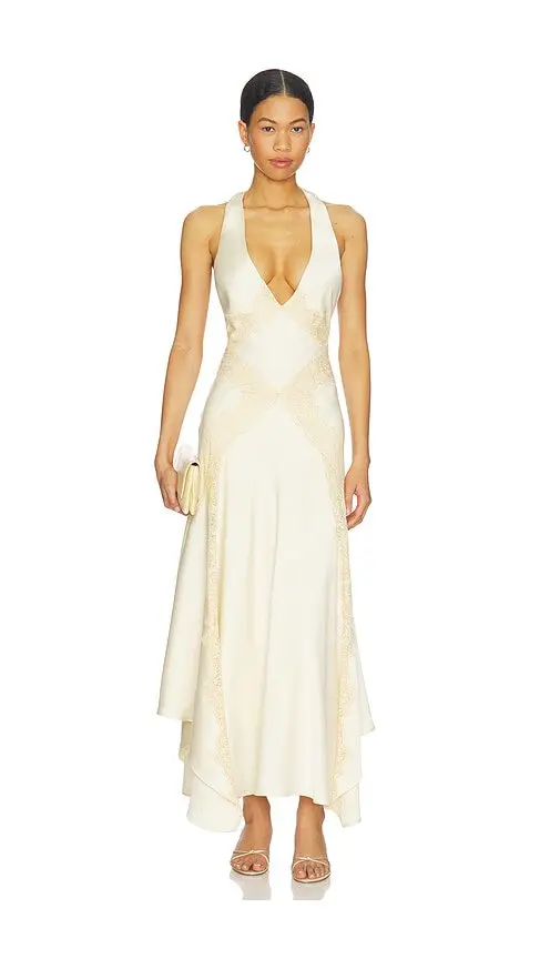 LOVERS AND FRIENDS Zari Maxi Dress In Cream - Champagne