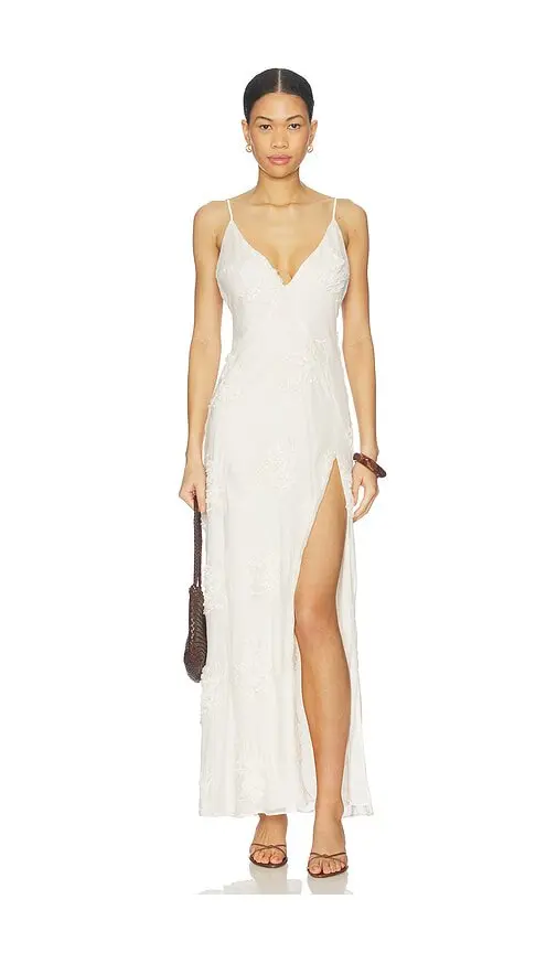 Bardot Romaya V Neck Maxi Dress - Ivory