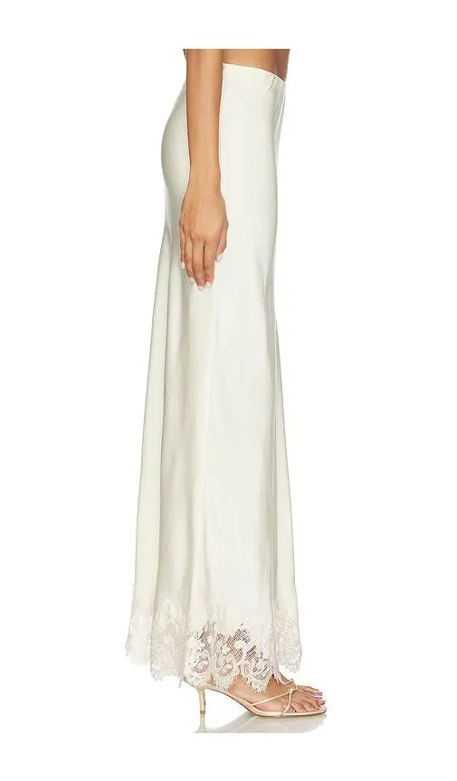 Bardot Elisann Lace Satin Midi Skirt - Ivory