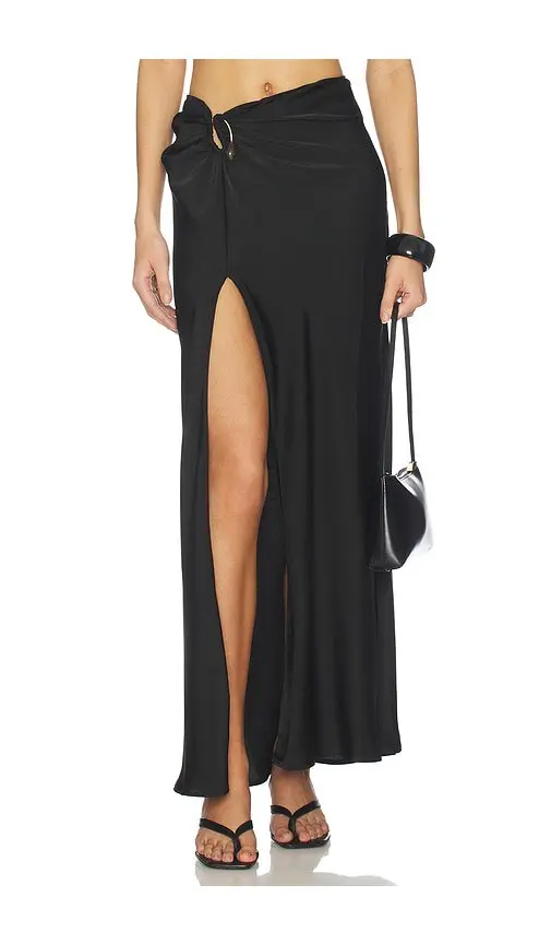 Bardot Dylan Split Front Maxi Skirt - Black