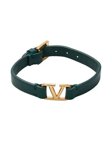 Valentino Garavani Bracelet Leather, Metal - Green