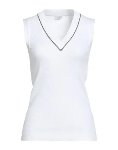 Brunello Cucinelli T-shirt In Cotton And Elastane - White
