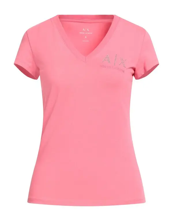 Armani Exchange Jersey T-shirt With Appliqués - Red