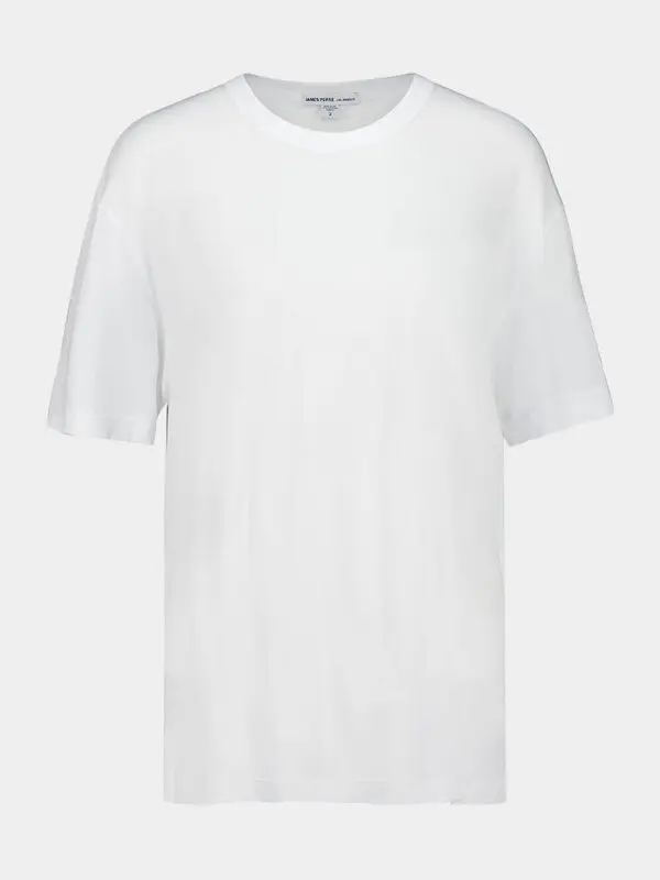 JAMES PERSE Oversized Fit Crepe Jersey Cotton T-shirt - White