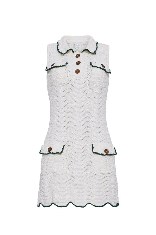Cara Cara Sheena Mini Dress - Ivory/green Wave