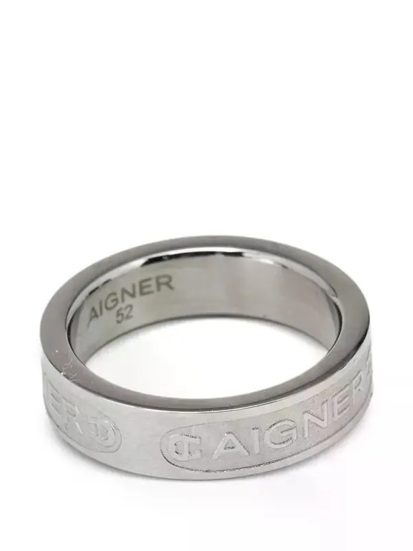 AIGNER Embossed Logo Band Ring