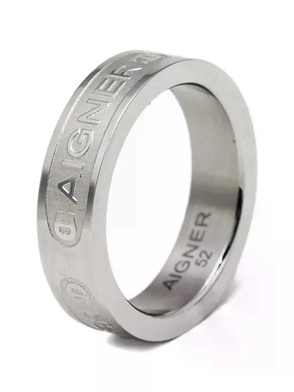 AIGNER Embossed Logo Band Ring